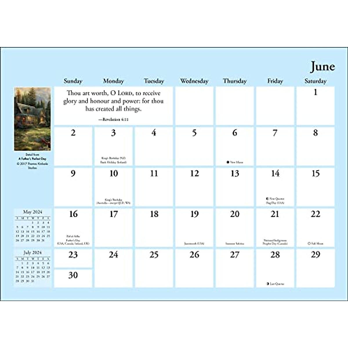 Thomas Kinkade Studios 12-Month 2024 Monthly Pocket Planner Calendar with Scripture