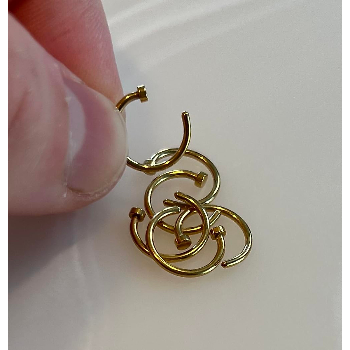 FIFTH CUE Gold Tone Flat Disc Nose Hoop 316L Surgical Steel Ring (20GA | 6MM | New XSmall!)