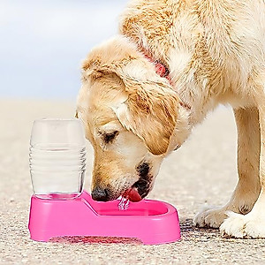 Mipcase Puppy Supplies Dog Water Feeder, Dog Water Dispenser Large, Automatic Pet Food Water Dispenser Plastic Food Feeding Bowls for Dogs Cats () Auto Feeder