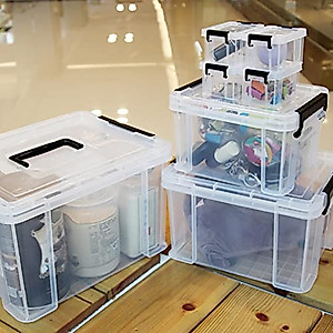 Totority 4Pcs Mini Storage Bins Box with Lid Clear Bead Storage Containers Jewelry Making Organizer for Small Crafts Kit Jewelry Beads Food Storage