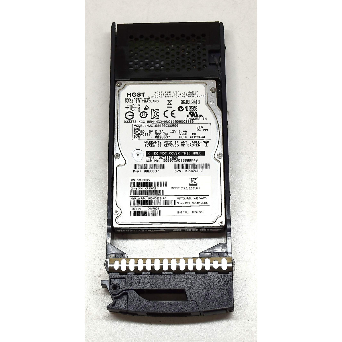 NetApp X423A-R5 108-00222+A0 900GB 10K SAS 6Gb 2.5" Hard Drive for DS2246 Shelf