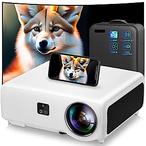 [Auto Focus/Keystone]Smart Projector 4K with Android TV.1200ANSI 4K+ Projector with WiFi 6 & Bluetooth 5.2 .Home Movie Outdoor Projector with Netfix/Prime Bulit-in,20W Speakers,50%Zoom.500"display