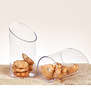 Jnnzzggu 50Pcs Mini Dessert Cups,2.5Oz Clear Plastic Parfait Appetizer Cup,Slanted Round Cup For Desserts,Appetizers,Ice Cream