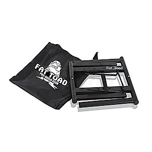 Folding DJ Laptop Stand with Sub-tray Shelf by FAT TOAD | Pro Audio Computer Table Top Rack Stand Mount for iPads, Mixer Controller & Tablets | Portable PC Gear Clamp Holder | Stage Booth, Home Office