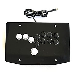 DIACCO J500B All Buttons Style Arcade Joystick Fight Stick Game Controller for PC USB (Color : Red and Black)