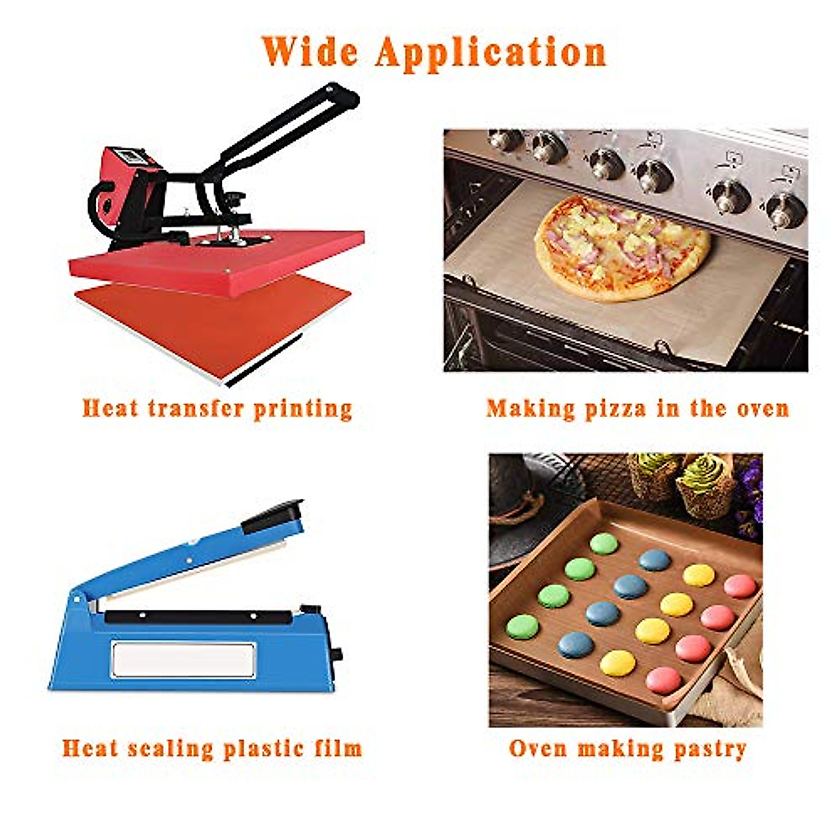 3 Pack PTFE Teflon Sheet 12 x 16" and 3 Rolls 10mm X 33m Heat Resistant Sublimation Tape,Thermal Tape for Heat Press Transfer,Non Stick Paper Reusable Craft Mat,Protects Iron,for Heat Press Machines