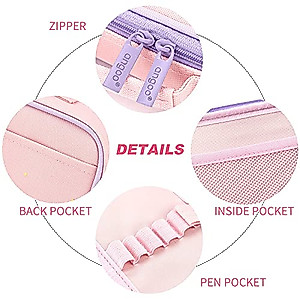 ANGOOBABY Cute Pencil Case Unicorn Pencil Pouch Medium Capacity Portable Multifunction Pen Bag with Compartments for Girls Kids Teen -Pink