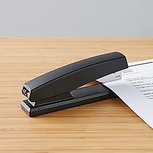 Amazon Basics Stapler with 1250 Staples, for Office or Desk, 25 Sheet Capacity, Non-Slip, Black