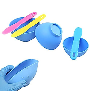 Dental Lab Rubber Mixing Bowl Plastic Spatulas for Alginate Impression Plaster Materials(6Pcs)