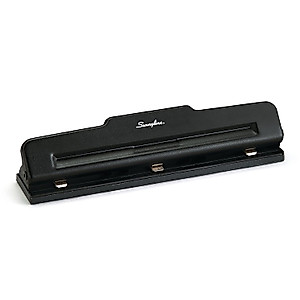 Swingline 2-3 Hole Punch, Semi-Adjustable, Light Duty Hole Puncher, 10 Sheet Punch Capacity, Black (74015)