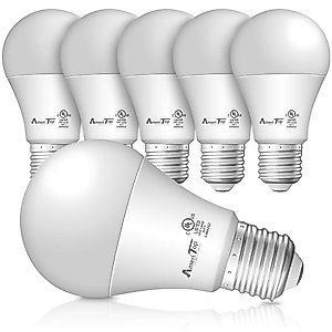 AmeriTop A19 LED Light Bulbs- 6 Pack, Efficient 9W(60W Equivalent) 830 Lumens General Lighting Bulbs, UL Listed, Non-Dimmable, E26 Standard Base (5000K DayLight)