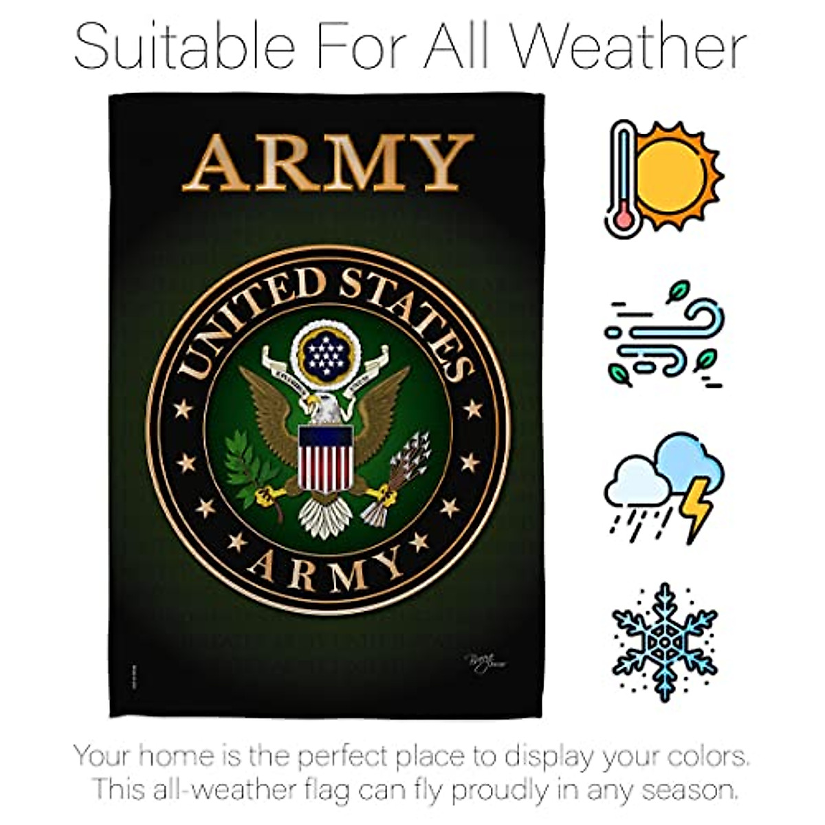 Breeze Decor US Army Garden Flag Armed Forces Rangers Official Licensed United State American Military Veteran Retire Decorative, 13"x 18.5", Thick Fabric