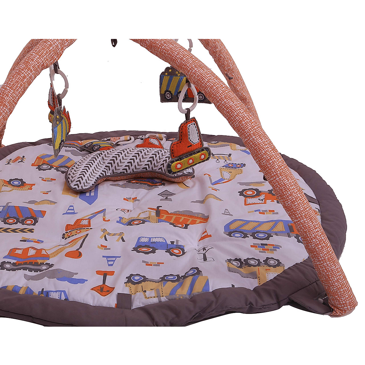 Bacati Construction Multicolor Boys Activity Gym with Mat