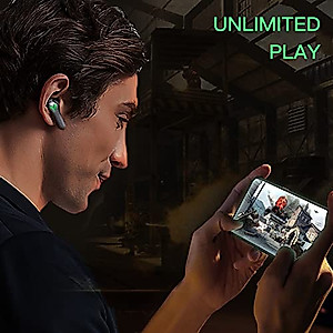 Tumwove Gaming Earbuds Wireless Earbuds Bluetooth Earbuds with Ultra Low Latency Gaming Headphones with Bluetooth 5.0 Dual Music/Game Modes & LED Light in-Ear Headset Auto Pairing