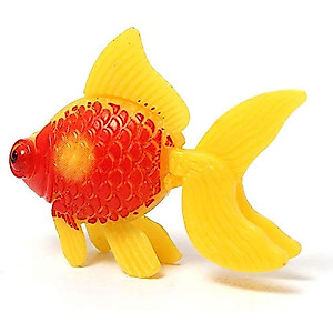 XMHF Aquarium Fish Bowl Tank Artificial Floating Plastic Yellow Red Decor Goldfish Ornament Fish Tank Decoration 10PCS