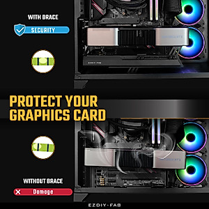 EZDIY-FAB GPU Holder Brace Graphics Card GPU Support Video Card Holder Bracket, Strenchable Structure, Video Card Sag Holder/Holster Bracket Support RX7990XTX, RTX4090, Black-341-2