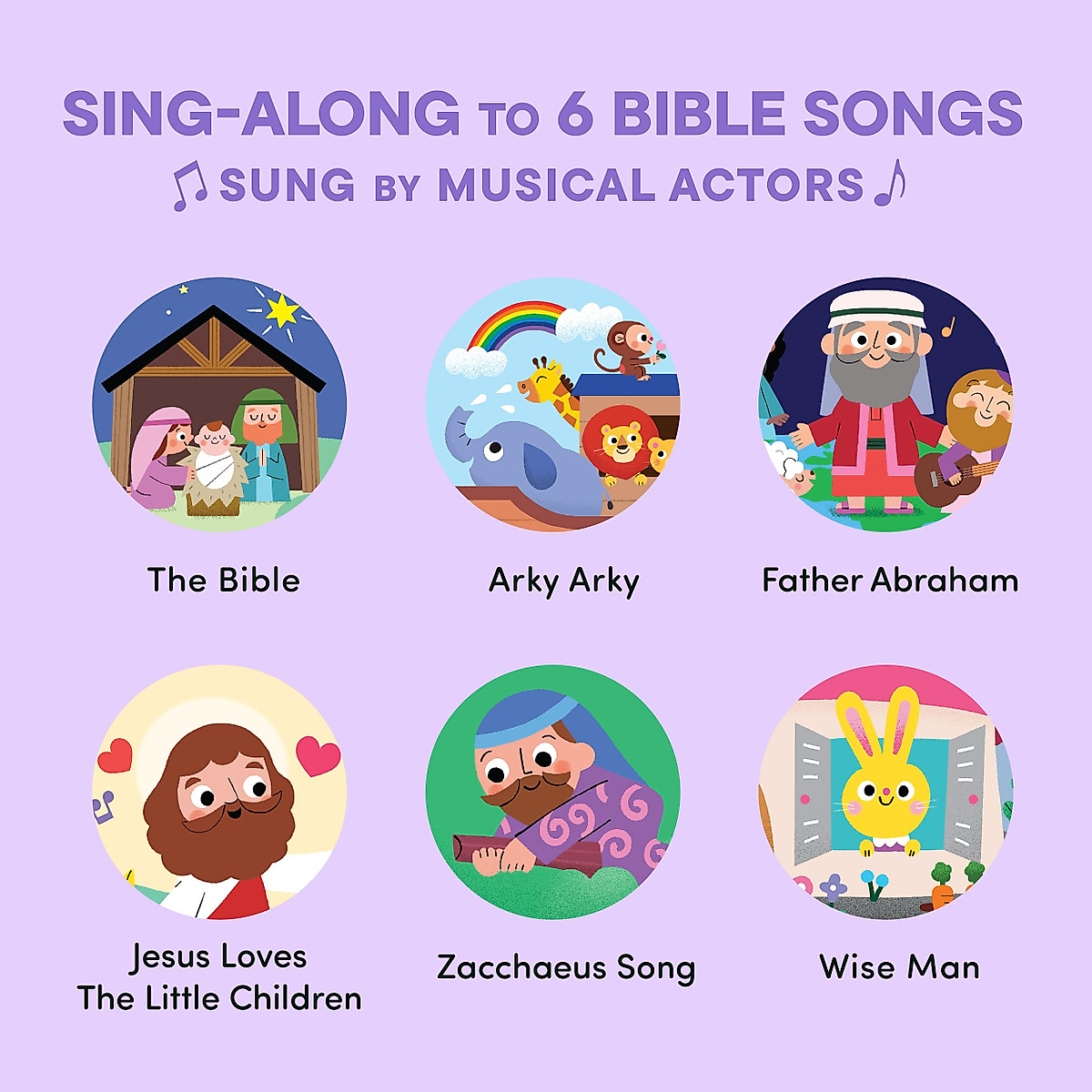 Bible Stories Sound Book - 6 Bible Songs - Christian Easter Gifts for Kids - Christening, Baptism Gifts for Boys, Girls - Religious Toys, Interactive Music Books for Toddlers - Easter Basket Stuffer