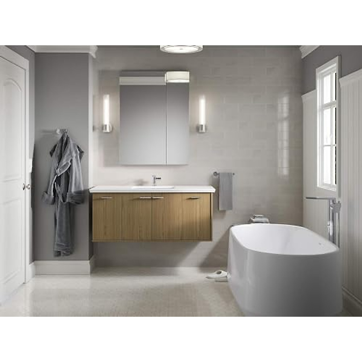 Kohler Maxstow Frameless Surface Mount Bathroom Medicine Cabinet, 30" W X 40" H, Dark Anodized Aluminum