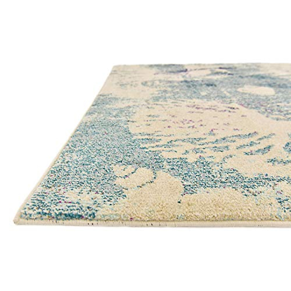 Unique Loom Positano Collection Coastal Modern Coral Lobster Shells Light Blue Area Rug (4' x 6')