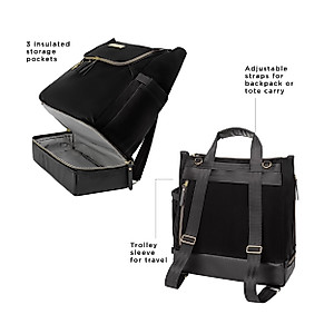 Petunia Pickle Bottom Pivot Backpack | Multiple Carrying Options (Backpack or Tote) | Insulated Pockets to Keep You Organized | Modern Silhouette with a Roomy Interior | Twilight Black