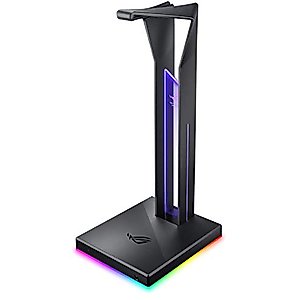 ASUS ROG Throne Qi Gaming Headset Stand - Wireless Charging | 2 USB Ports & Aux Input | Arc Design for Stable & Secure Storage | Built-In DAC & Amplifier for Immersive Audio | Aura Sync RGB Lighting