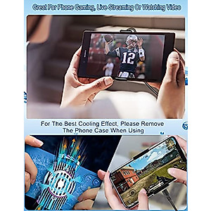 Phone Cooler for iPhone, Gaming Phone Cooling Accessories, Phone Fan Radiator for Phone Width from 2.6" to 3.5", Cell Phone Game Semiconductor Heatsink for Gaming, Live Streaming, Watch Videos -Black