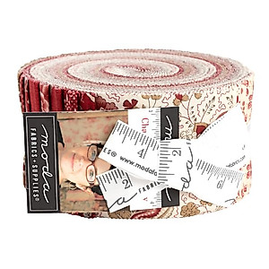 Moda, Jelly Roll, Chateau De Chantilly, Forty 2.5 inch Strips of Fabric