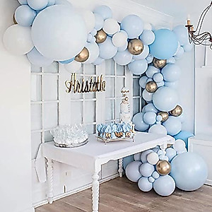 105PCS Macaron Pastel Blue Balloon Arch Kit Birthday Party Decoration Kids Boy Baby Shower Wedding Ballon Garland Accessories