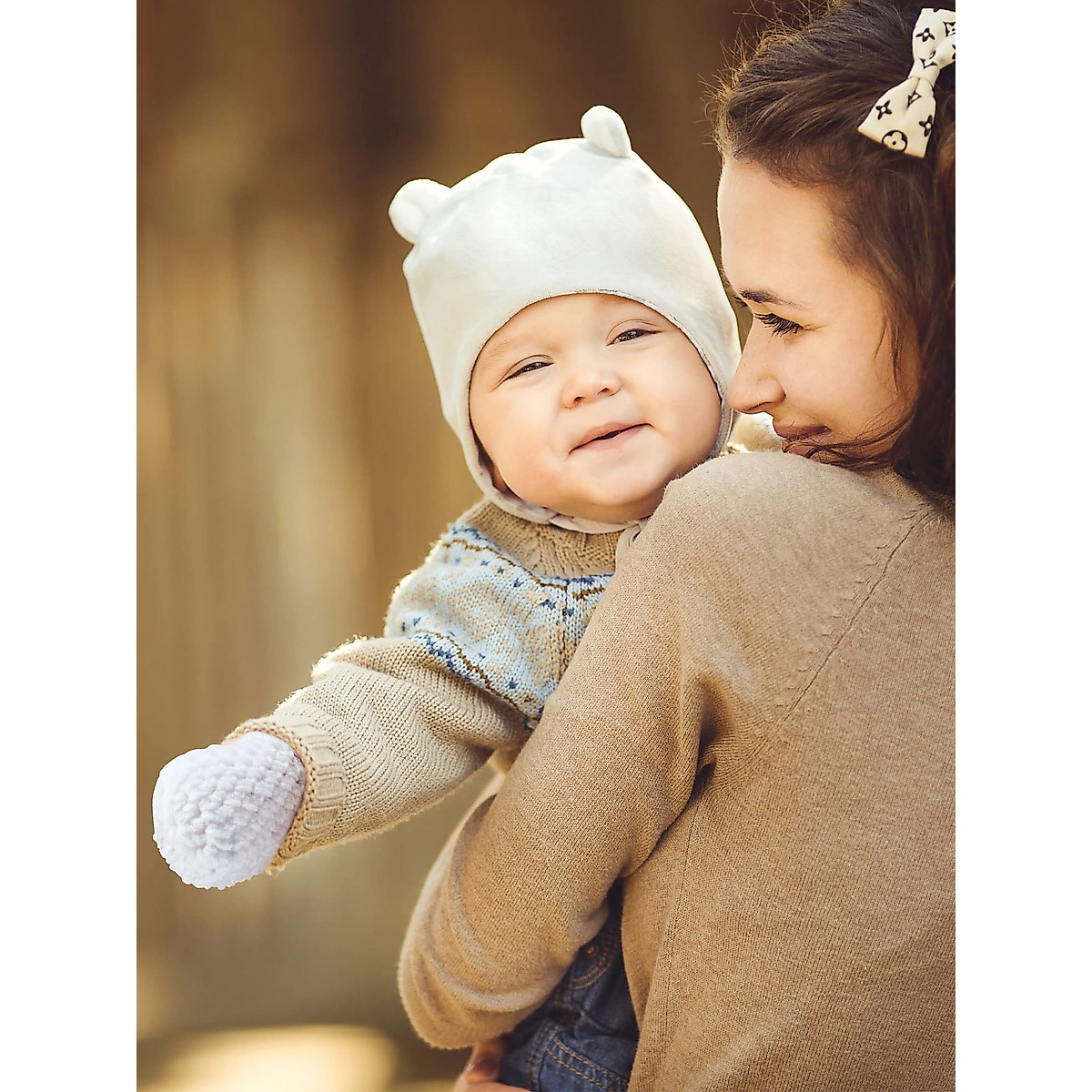 4 Pairs Winter Baby Mittens Crochet Baby Mitten Warm No Scratch Knitted Toddler Gloves Infant Newborn Accessories for Baby Boys Girls