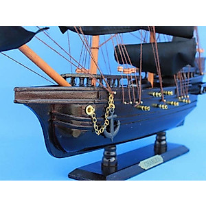 Hampton Nautical Wooden John Halsey Charles Pirate Ship Model, 20"