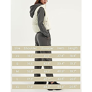 EsheSy Women's Cropped Puffer Vest Stand Collar Full Zip Sleeveless Warm Padded Jacket(Beige-L)