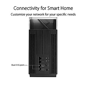 ASUS ZenWiFi Pro AXE11000 Tri-Band WiFi 6E Mesh System (ET12 2PK) - Whole Home Coverage up to 6000 Sq.Ft & 6+ Rooms, Dual 2.5G Ports, 6GHz Band, AiMesh, Included Lifetime Internet Security, Easy Setup