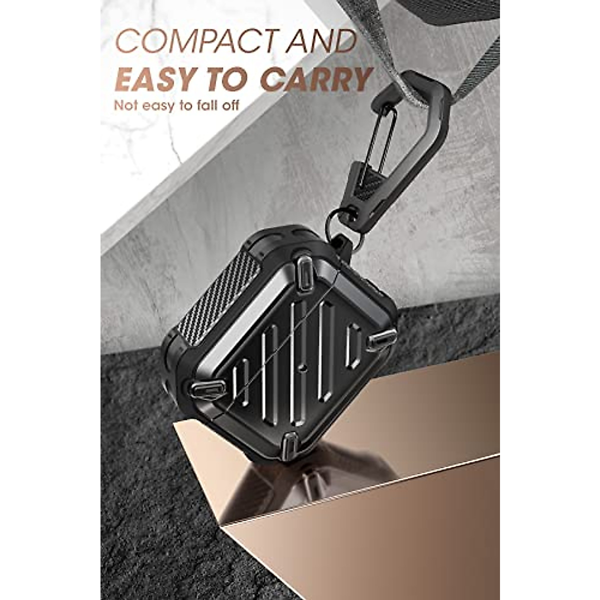 SUPCASE Unicorn Beetle Pro Series Case Designed for Airpods 3 (2021), Full-Body Rugged Protective Case with Carabiner for AirPods 3rd Generation (Black)