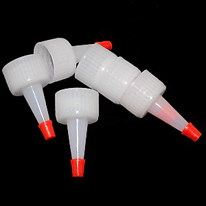 Lind Kitchen 25PCS 24mm Red-Tip Caps Plastic Bottle Caps Yorker Dispensing Cap Red Pointed Mouth Bottle Cap for Squeeze Bottles Glue Bottles