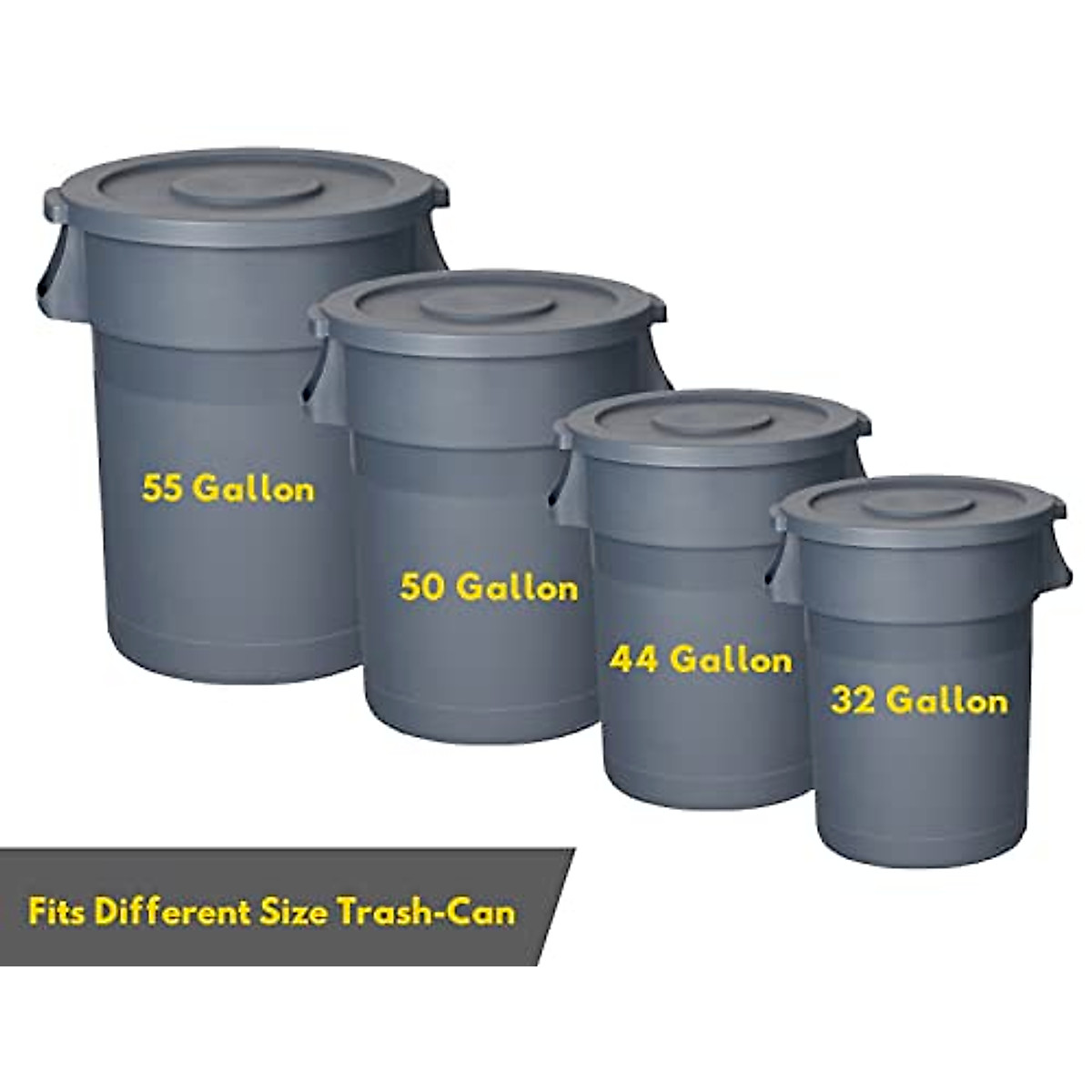 Trash Can Caddy Bag | Brute Compatible | Fits 32-55 Gallon Can | 12 Pockets | Heavy Duty Vinyl Construction Organizer for Cleaning & Janitorial Duties.