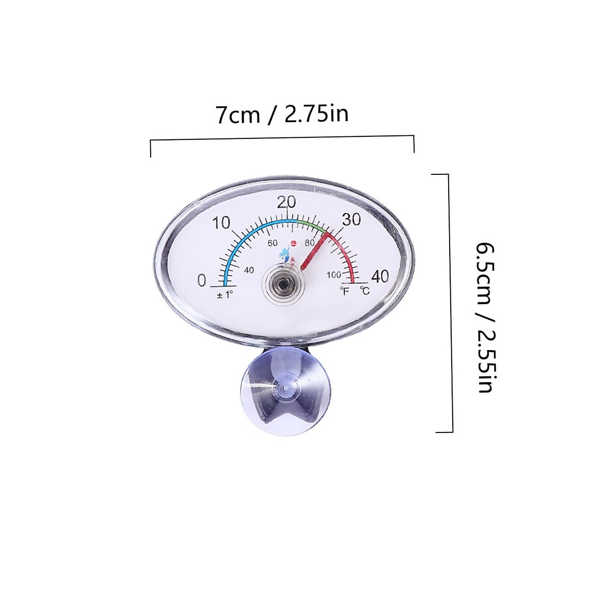 BESPORTBLE 4pcs Pointer Thermometer Aquarium Patch Thermometer Dial Thermometer Water Thermometer Fish Thermometer