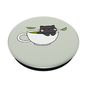 Matcha Green Cute Cat Kawaii Aesthetic PopSockets Swappable PopGrip