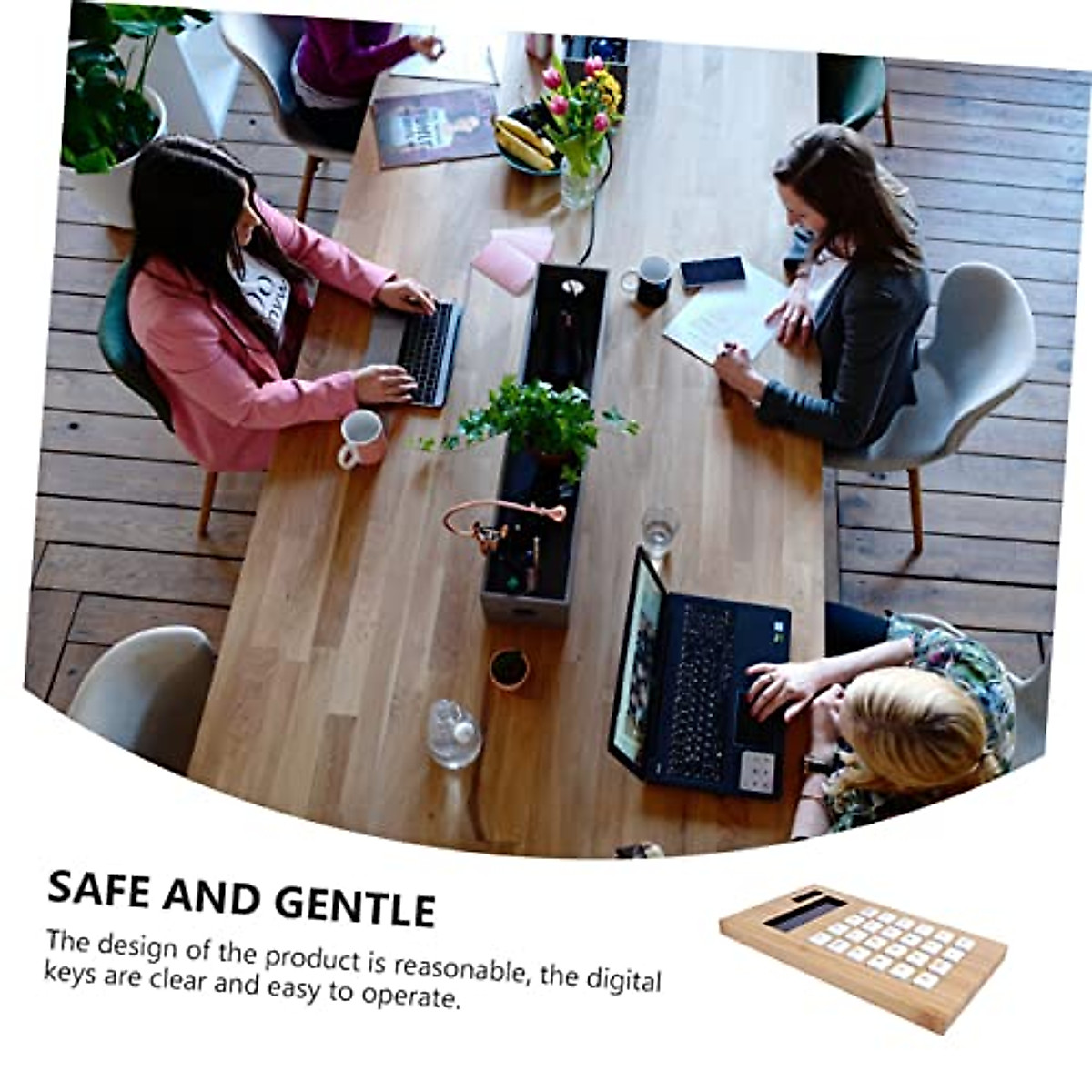 Tofficu 1pc Digit Practical Financial Large Calculator Pocket Wooden Desktop Professional Learning Electronic Children for Calculators Students Aids Portable Office Size with Leaning LCD