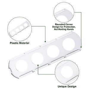 ChengFu Yogurt Organizer for Fridge, 2 Pack Yogurt Organizer, Yogurt Organizer for Greek and Vegan Yogurts, Holds 4 of 3.75" yogurts, Refrigerator Organizer Storage, Space Saving,Peel & Stick, White