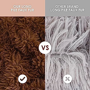 EVERGRACE Luxury Fluffy Faux Fur Throw Blanket with Long Pile, Super Soft Plush Cozy Blanket and Throws for Bed, Thick Warm Fuzzy Caramel Brown Throw Blanket for Couch, Sofa, Chair, 50x60 inch