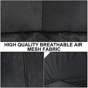 Custom-Fit Bench Seat Covers Replace for Chevy 1973-1999 C/K Series Full Size Classic Trucks Air Mesh Fabric Bench Seat Protector without Headrests (Black &Gray)