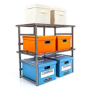 Origami R1 Pantry Shelves Heavy Duty Shelving, Metal Storage Shelves, Garage Storage Rack, Shelf Organizer, Shelving Unit, Garage Organization, Kitchen Storage Shelves (Pewter, R1)