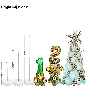 Balloon Columns Set of 2 Adjustable Metal 6.8 Feet Balloon Stands for Floor,Balloon Column Stand for Baby Shower Birthday Graduation Wedding Christmas Party