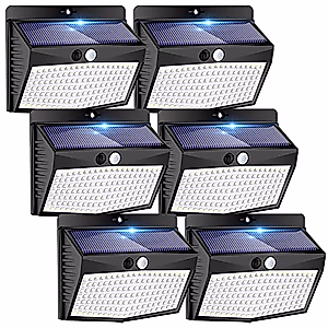 Peasur Solar Outdoor Lights, [138 LED/6 Packs] Solar Motion Sensor Security Lights with 3 Lighting Modes Wireless Solar Wall Lights Waterproof Solar Powered Lights for Garden Fence Yard Deck Garage