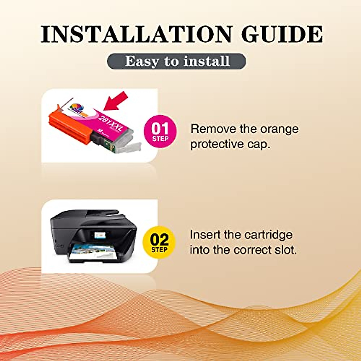 Clorisun Compatible 281 281XXL Ink Cartridge Replacement for Canon 281 CLI-281XXL 281XXL for PIXMA TR8520 TR8620 TS6320 TS9120 TS8320 TS6320 TS6220 TR7520 TS6120 Printer (Cyan, Magenta, Yellow) 6 Pack