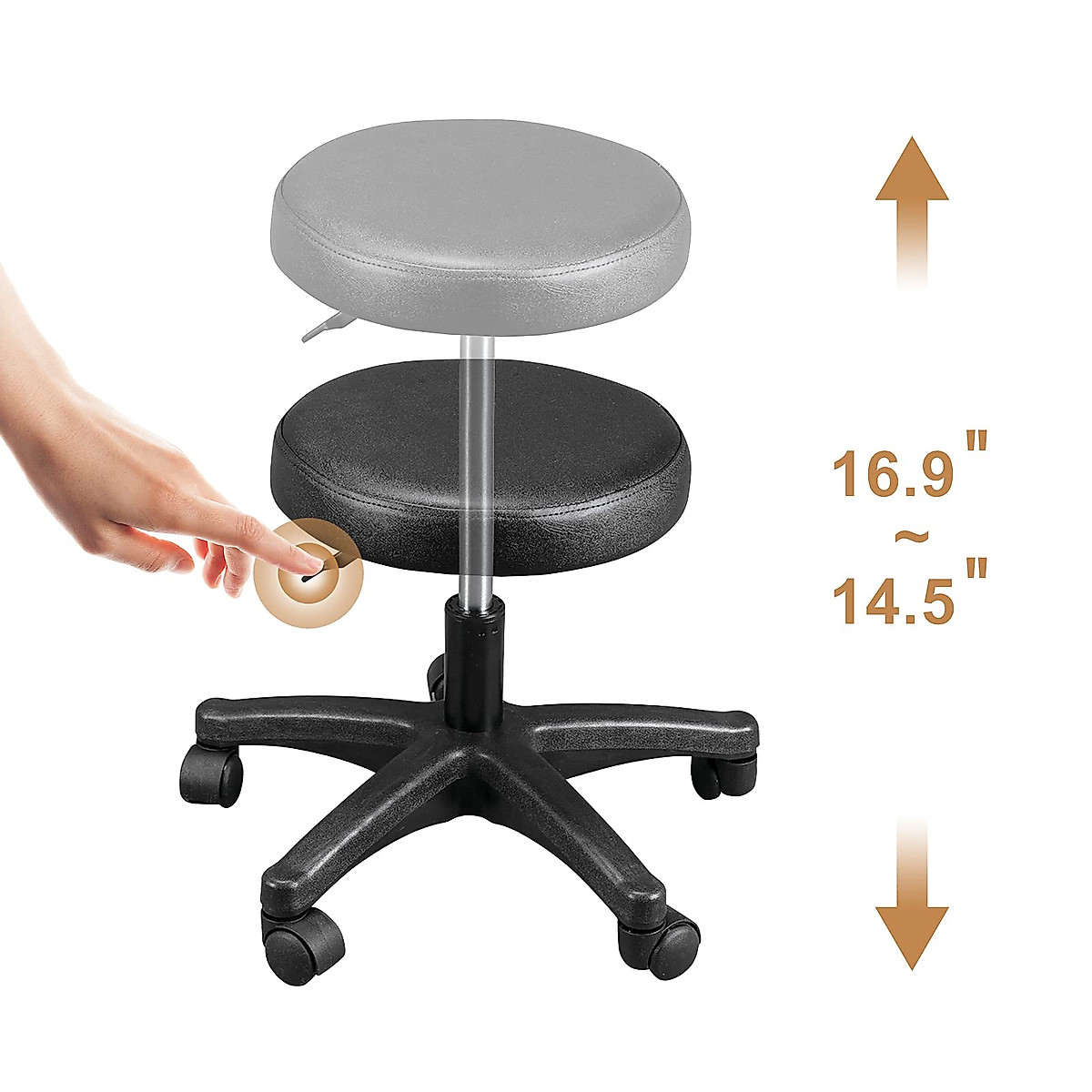 OmySalon Massage Salon Tattoo Chair Esthetician Bed with Hydraulic Stool,Multi-Purpose 3-Section Facial Bed Table, Adjustable Beauty Barber Spa Beauty Equipment, Black