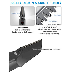 Mens Body Hair Trimmer Hair Cutting Tools Neck, Back, Facial, Beard Hair Trimmer As Seen on Tv Self Haircut Shavers for Men Long Handle Hair Cutting Comb