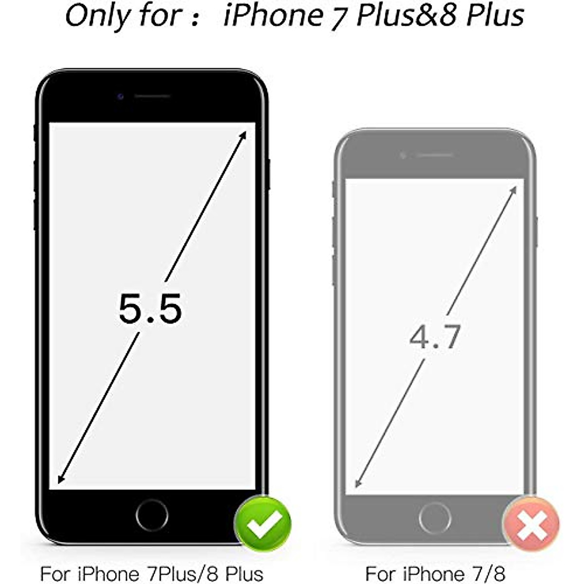 ORIbox Case Compatible with iPhone 7 Plus Case, Compatible with iPhone 8 Plus Case, Durable Lightweight Shockproof Cover