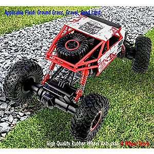 Click N' Play Remote Control Car 4WD Off Road Rock Crawler Vehicle 2.4 GHz, Red