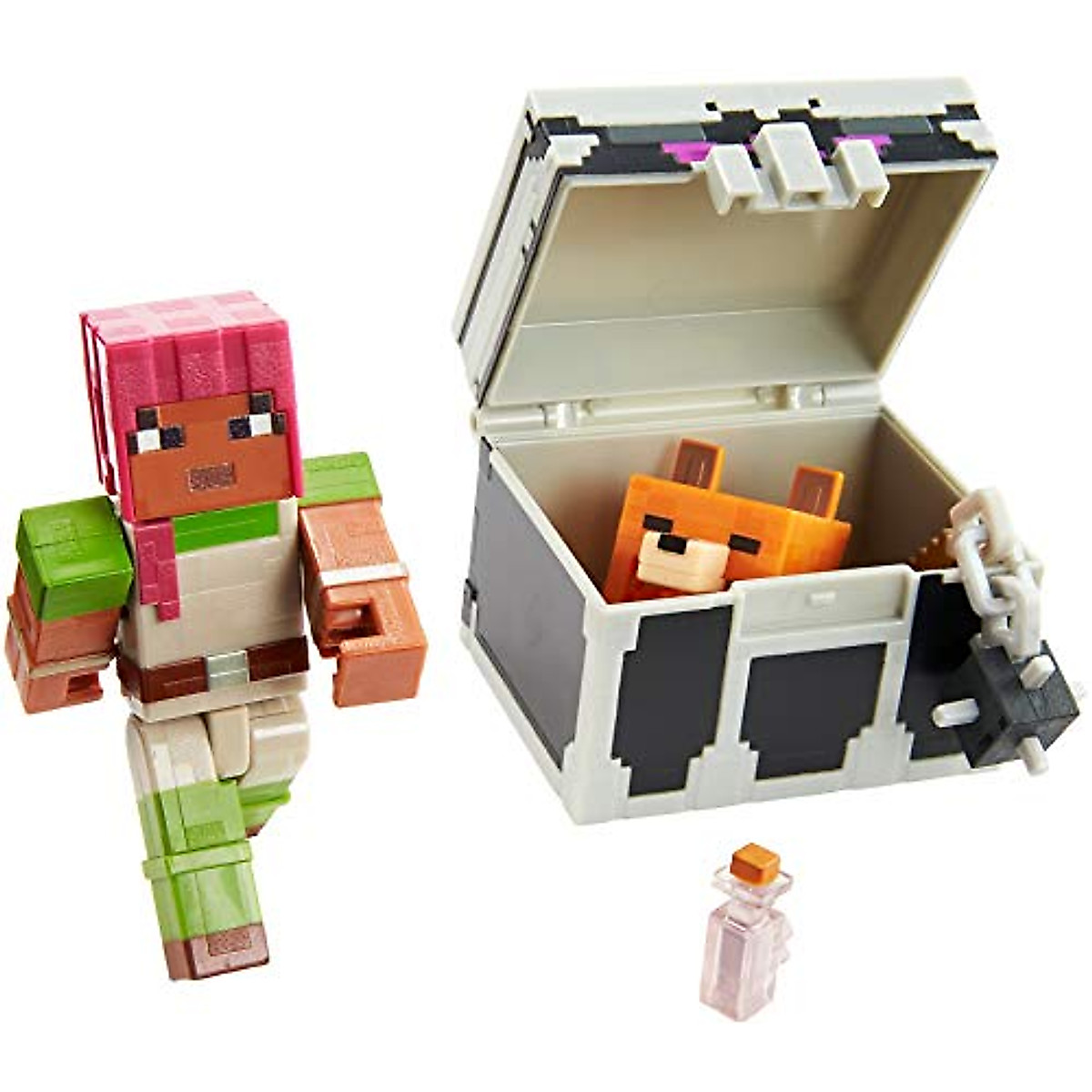 Mattel Minecraft Dungeons Battle Chest with Figure, Weapon and Accessories, Action & Adventure Toy Based on Video Game, For Storytelling Play and Display, Gift for 6 Years Old and Up
